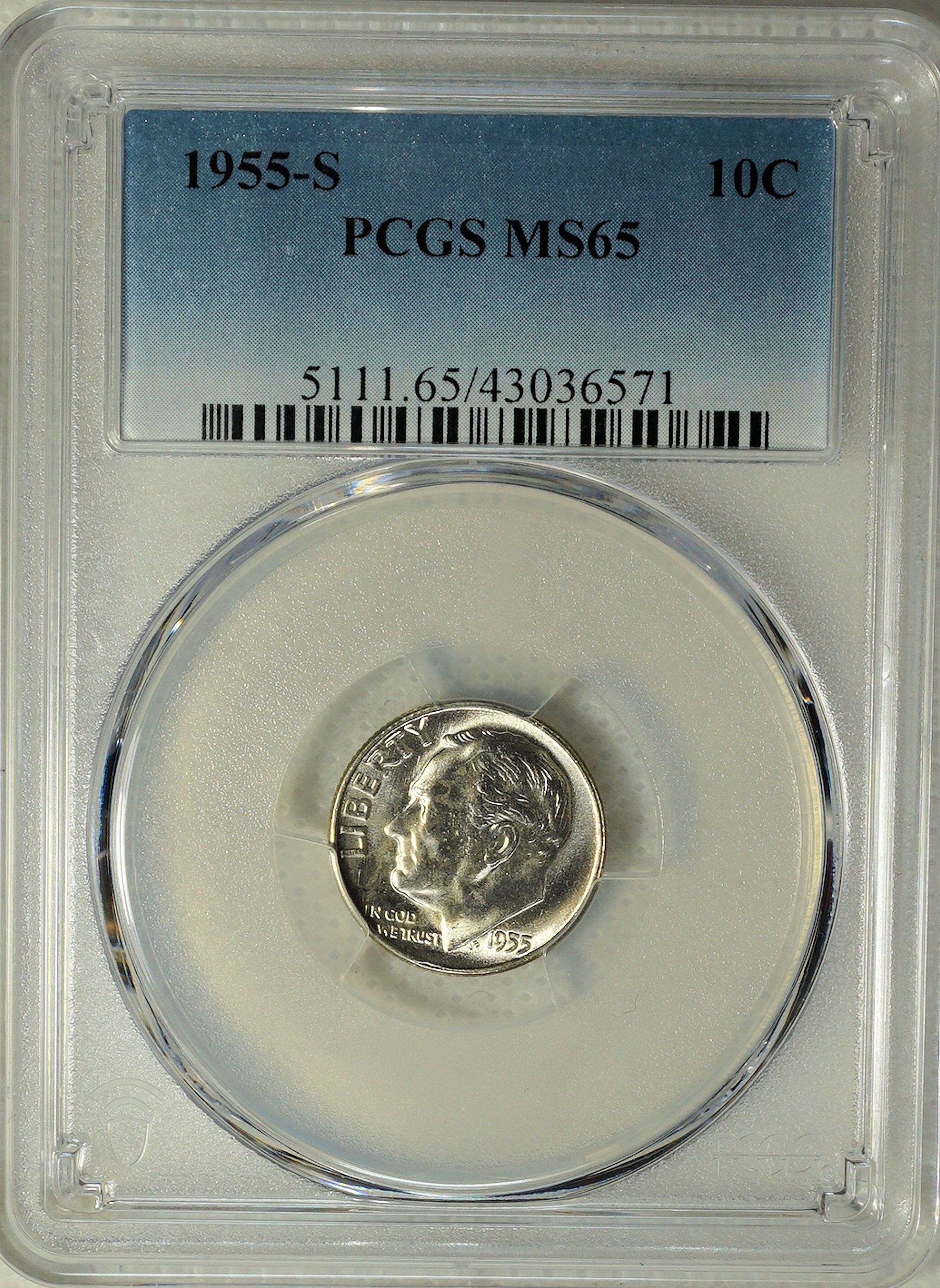 1955 S Roosevelt Dime - For Sale, Buy Now Online - Item #584470