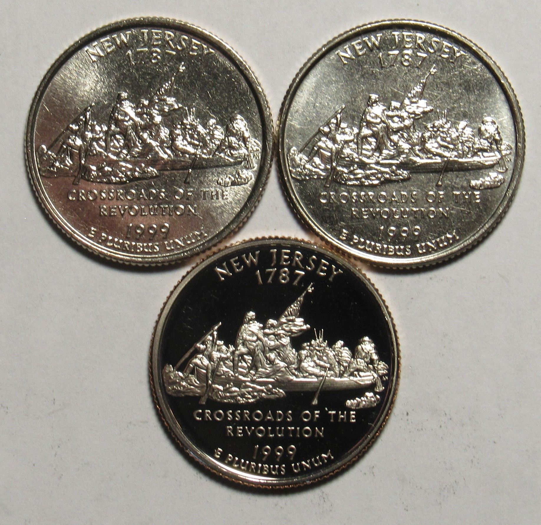1999 P,D&S New Jersey 50 States Quarters, BU and Proof - For Sale, Buy ...