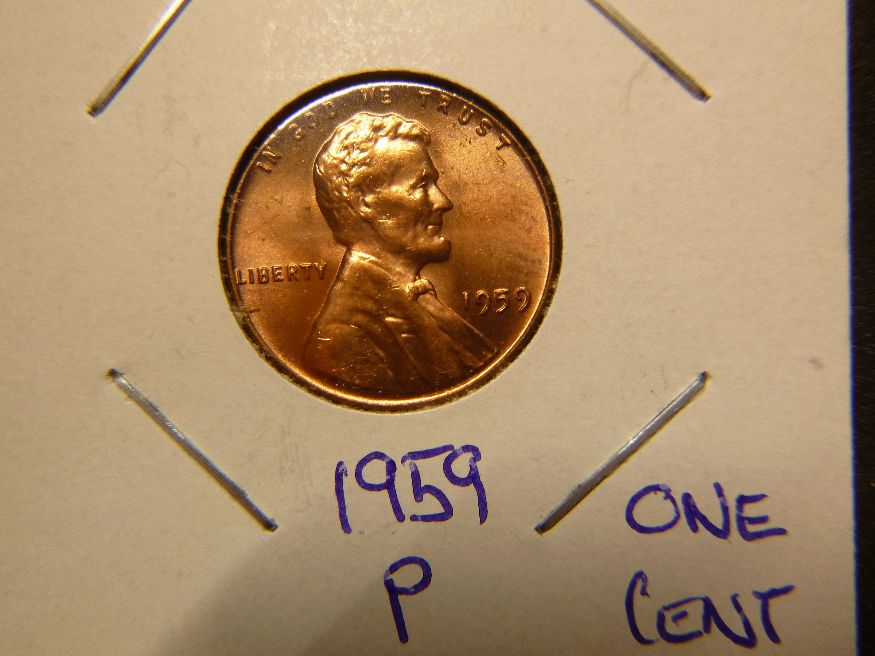 1959 P Lincoln Memorial Cent Small Cents - For Sale, Buy Now Online ...
