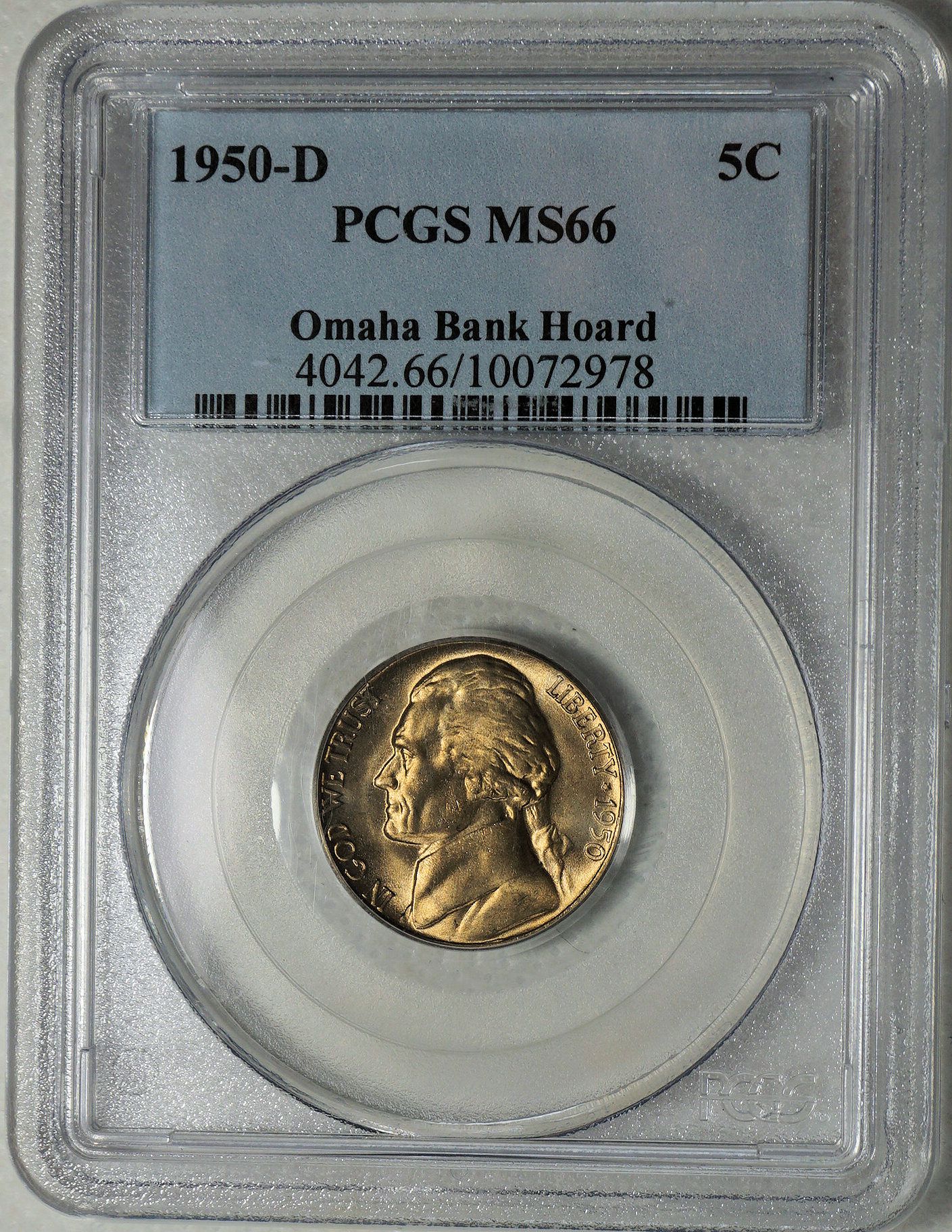 1950 D Jefferson Nickel ---> Omaha Bank Hoard - For Sale, Buy Now ...