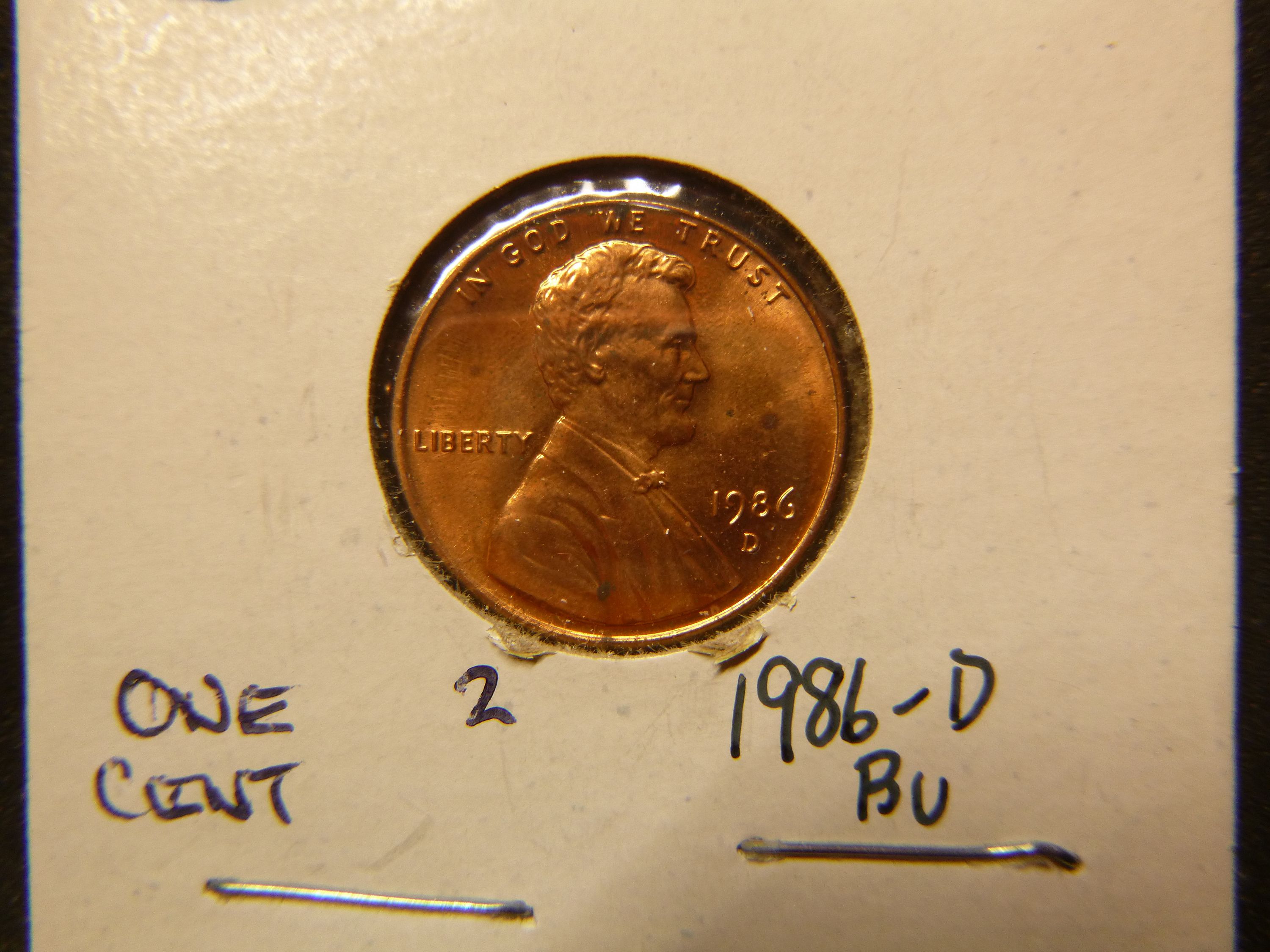 1986 D Lincoln Memorial Cent Small Cents - For Sale, Buy Now Online ...