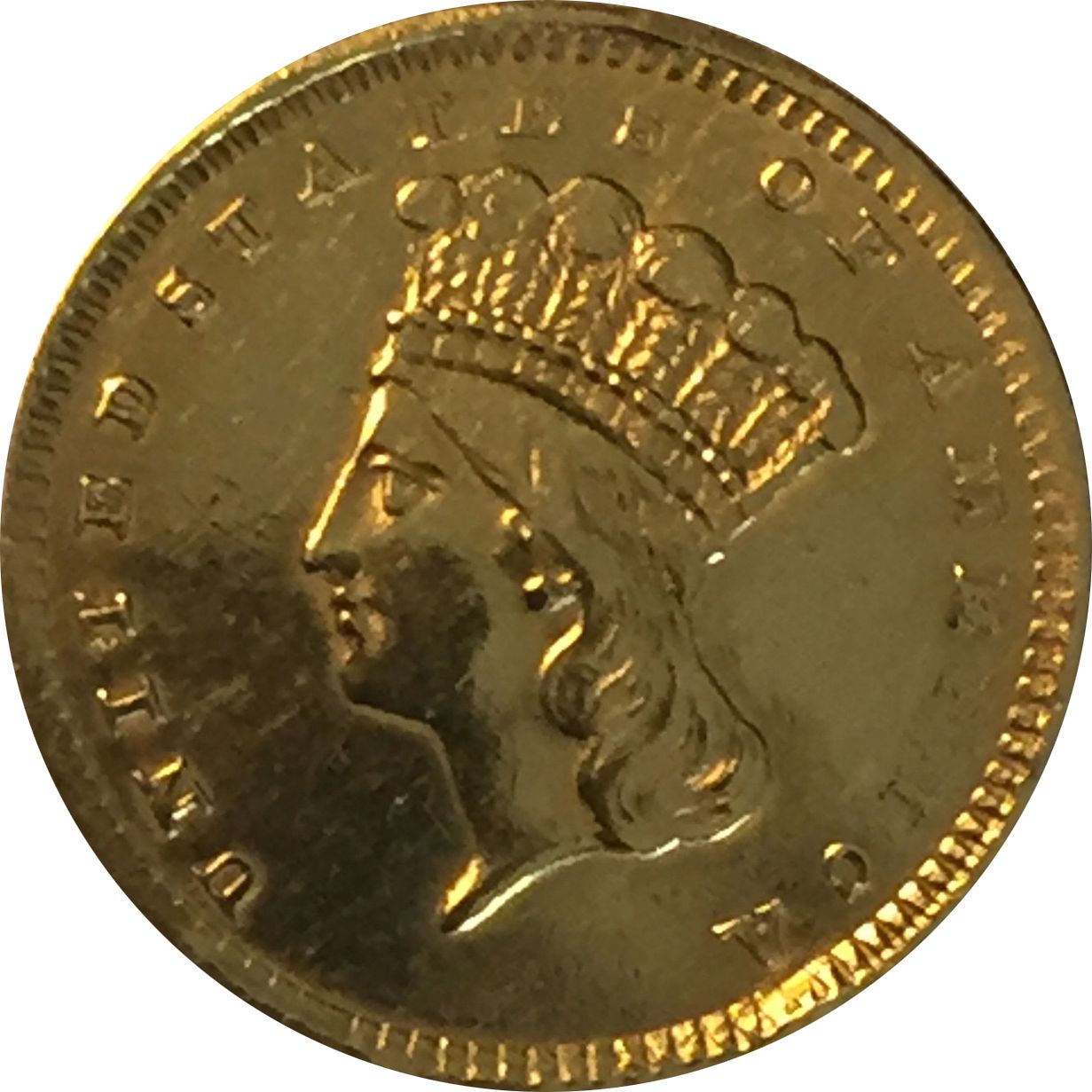 1863 Large Indian Head Gold Dollar - For Sale, Buy Now Online - Item ...