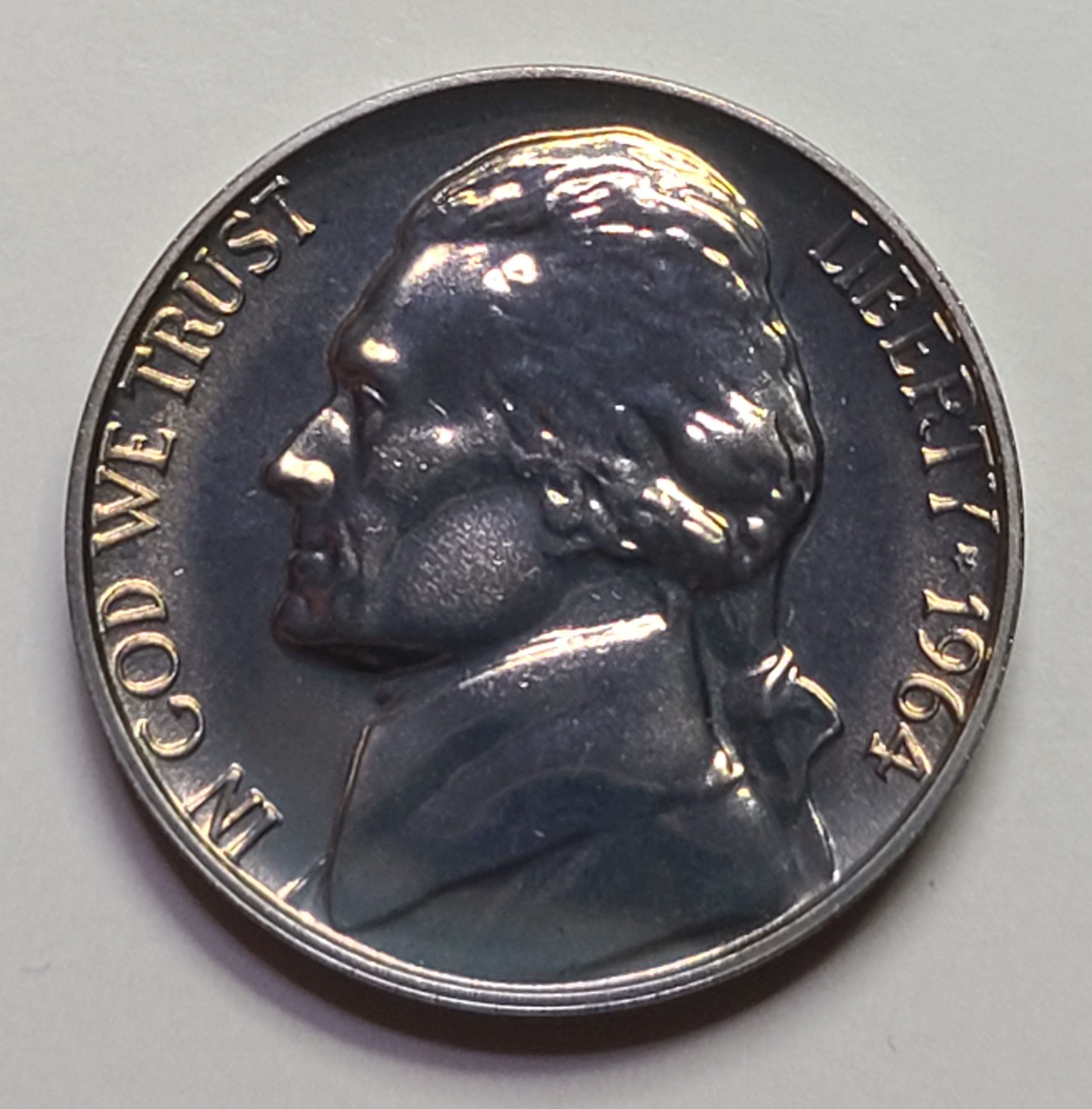 1964 Proof Jefferson Nickel Proof-66 (GEM+) 3 Steps Strong Strike - For ...