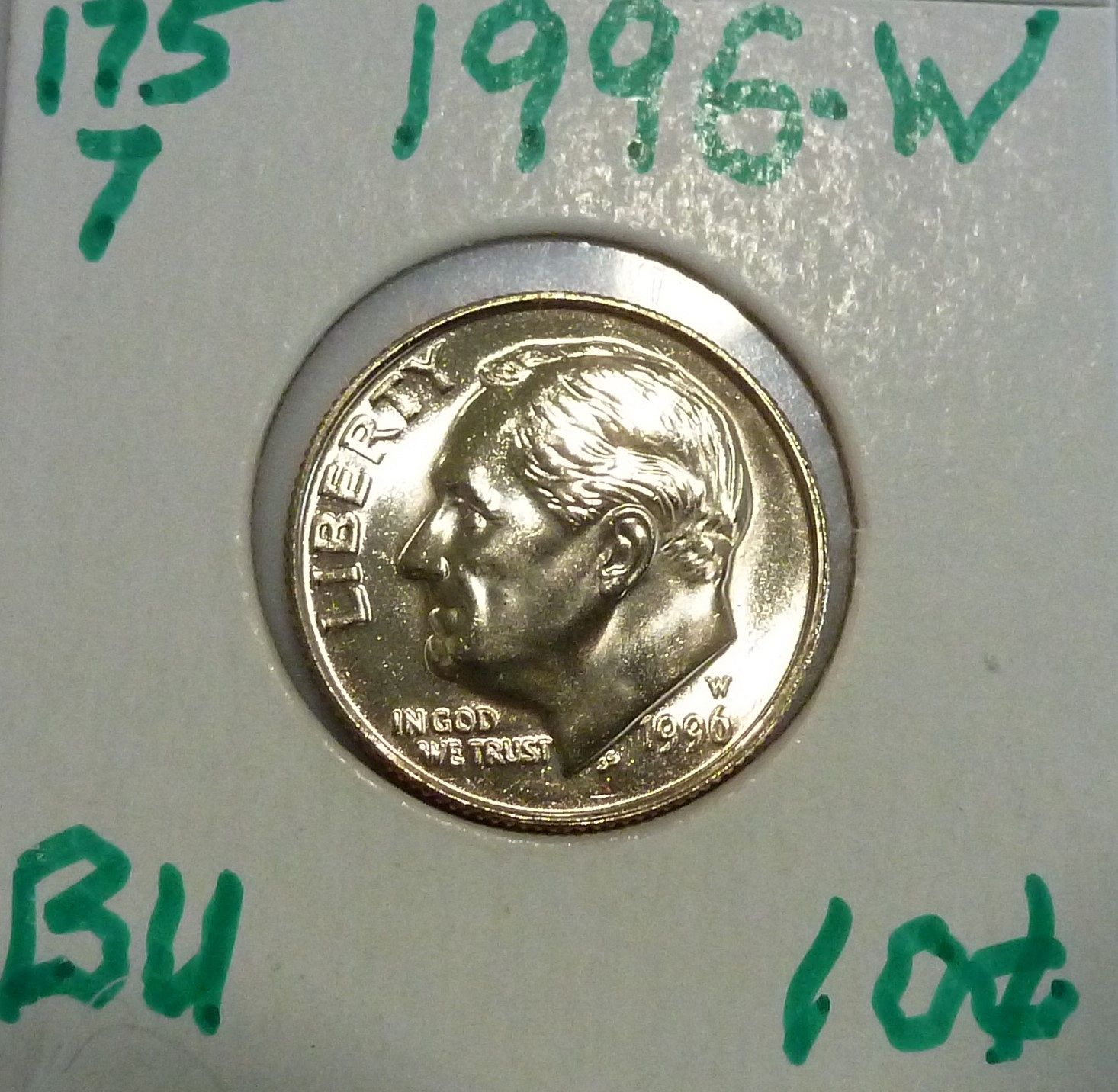 1996-W West Point GEM Brilliant UNCIRCULATED Roosevelt Dime (175-17 ...