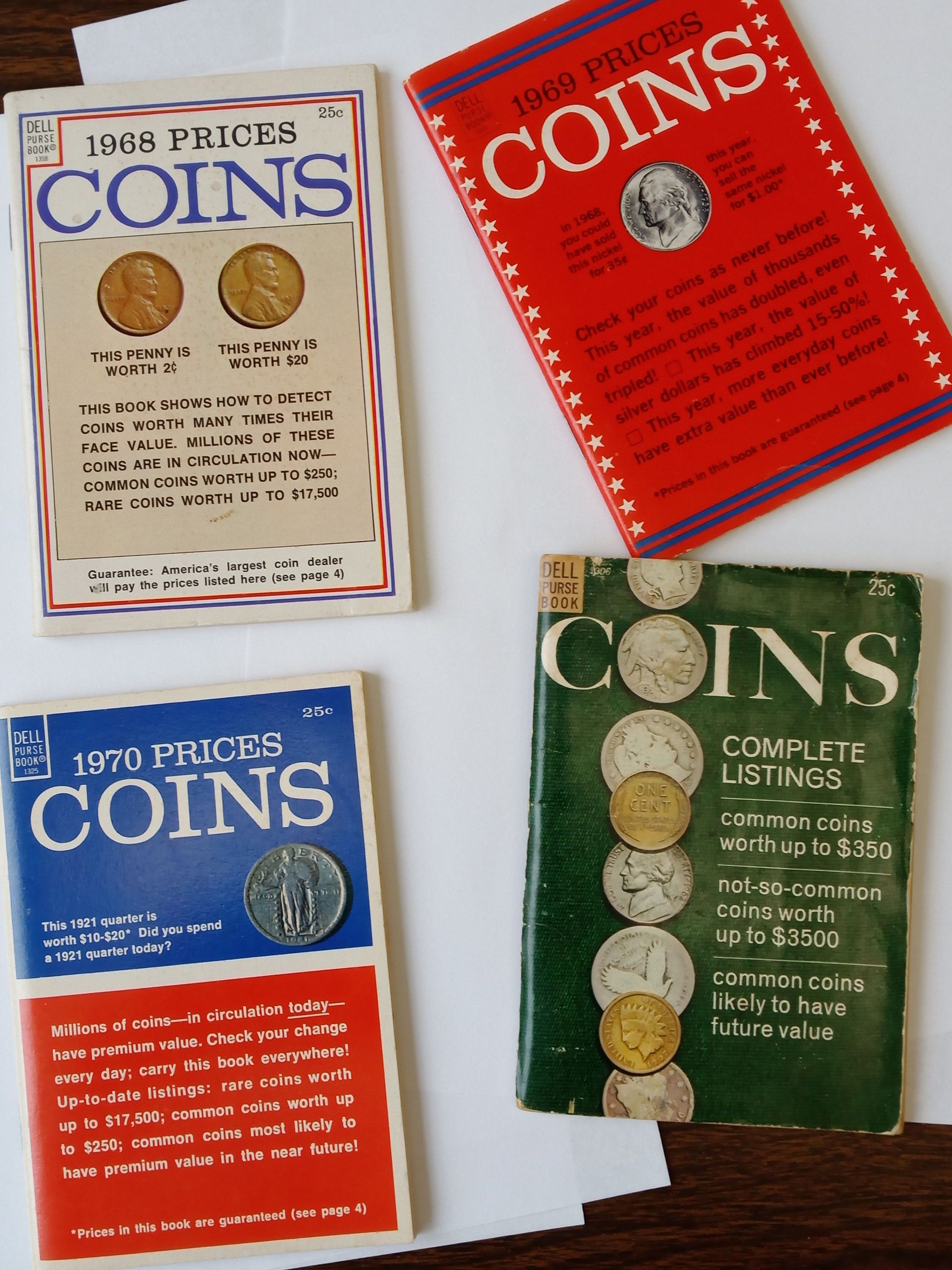 1968, 1969 & 1970 +1 Dell Purse Books Prices Coins 4 X mini Books - For ...