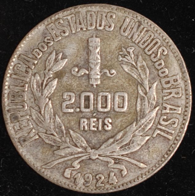 1924 Brazil 2000 Reis Fine - For Sale, Buy Now Online - Item #624379