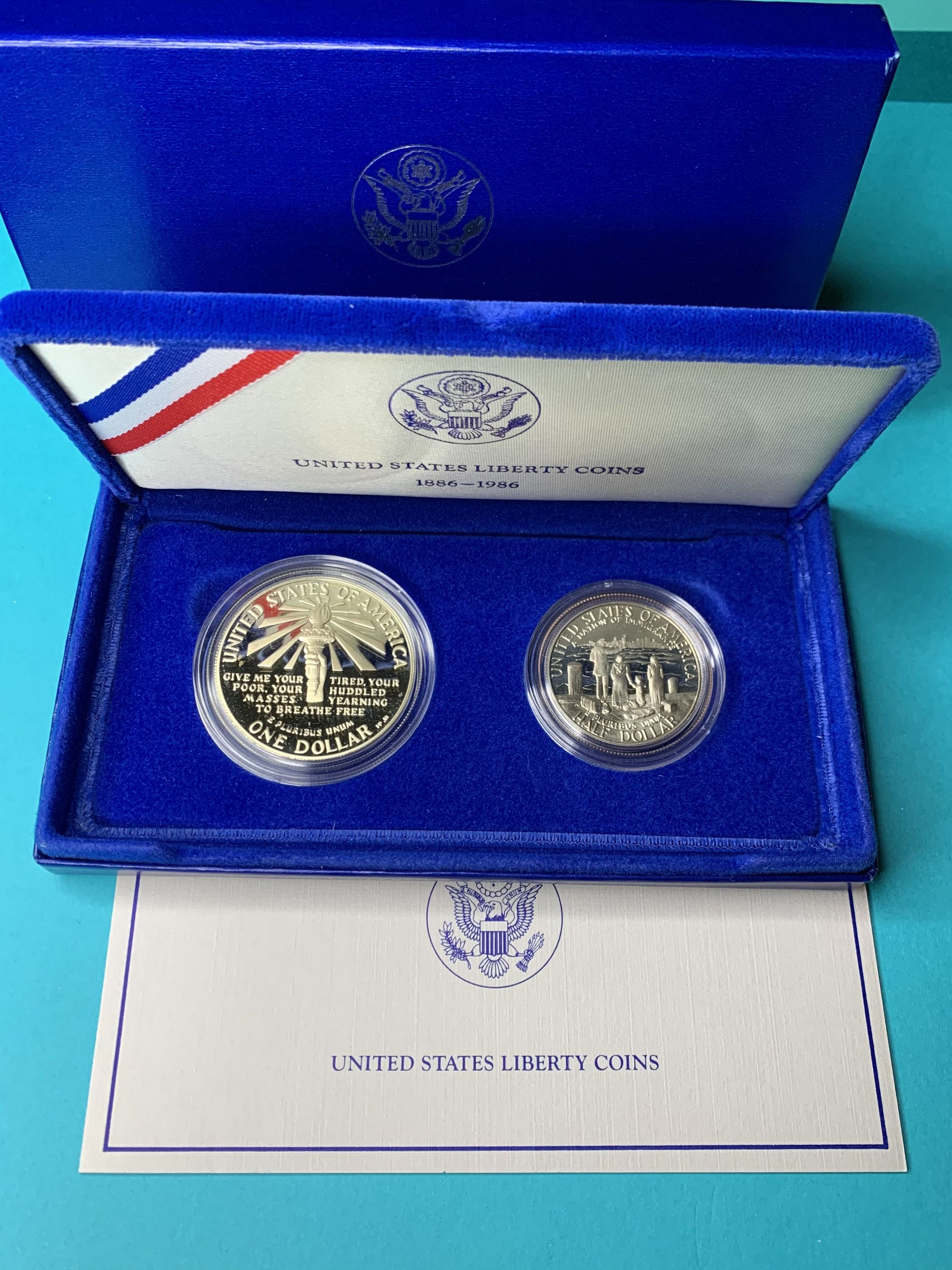 1986 Proof Statue of Liberty Silver Dollar and Clad Half Set - For Sale ... 1986 Proof Statue of Liberty Silver Dollar and Clad Half Set - For Sale ...