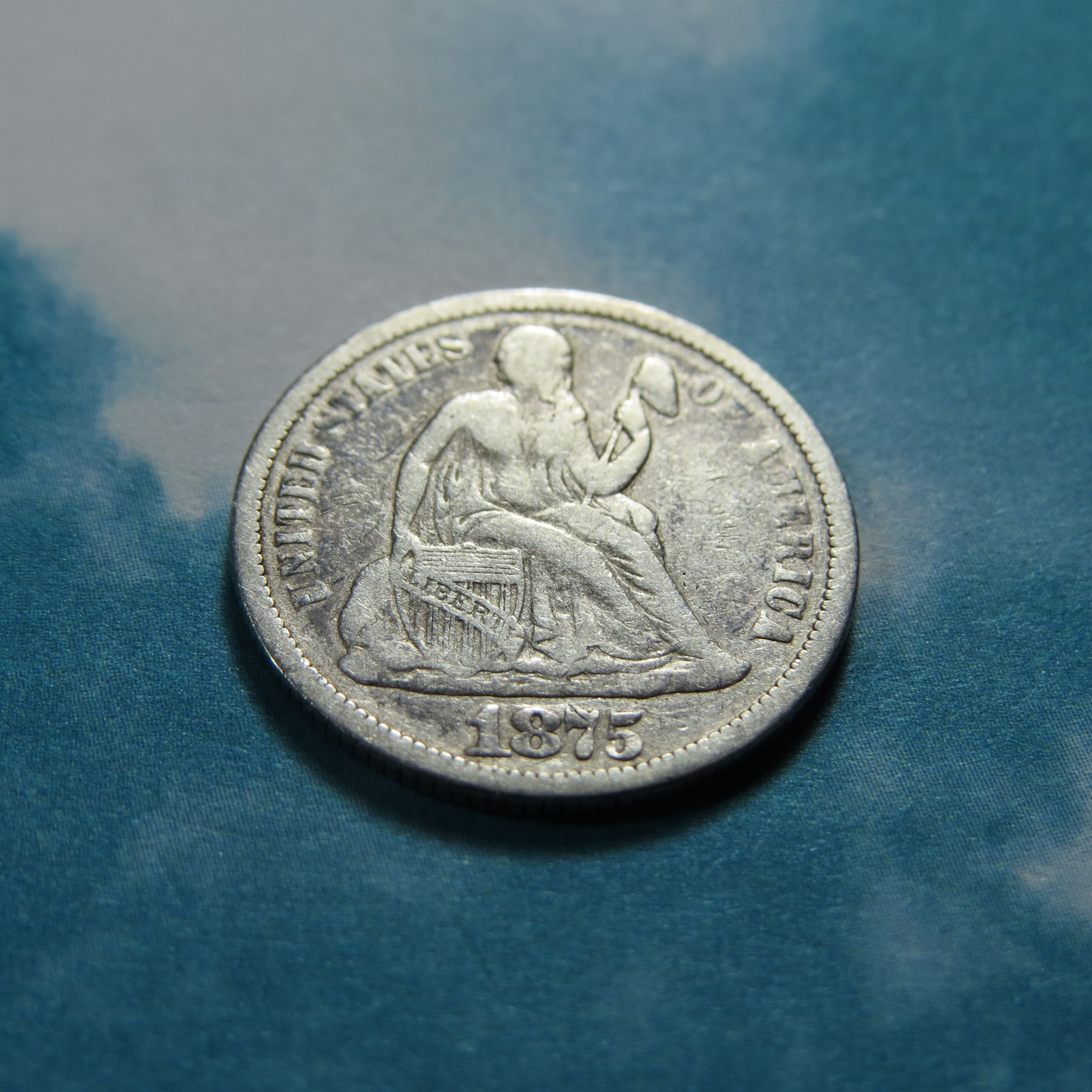 1875 SEATED LIBERTY DIME ( HIGHER GRADE ) COMB SHIP ~ LOT D354 - For ...