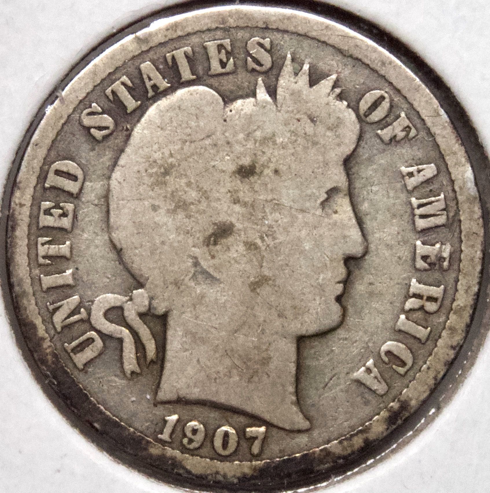 1907 P Barber Dime#14 - For Sale, Buy Now Online - Item #634299