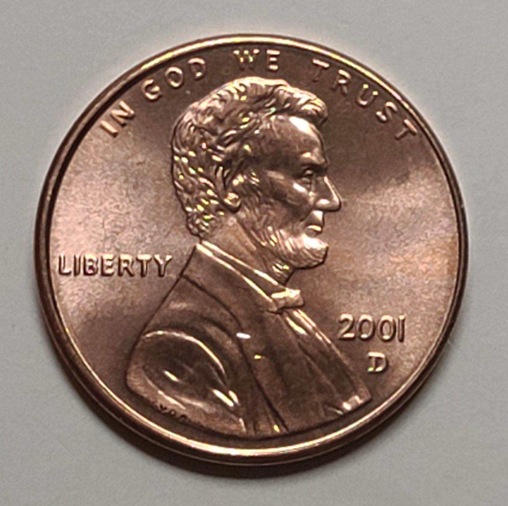 2001-D Lincoln Cent MS-65 (GEM) RED - For Sale, Buy Now Online - Item ...