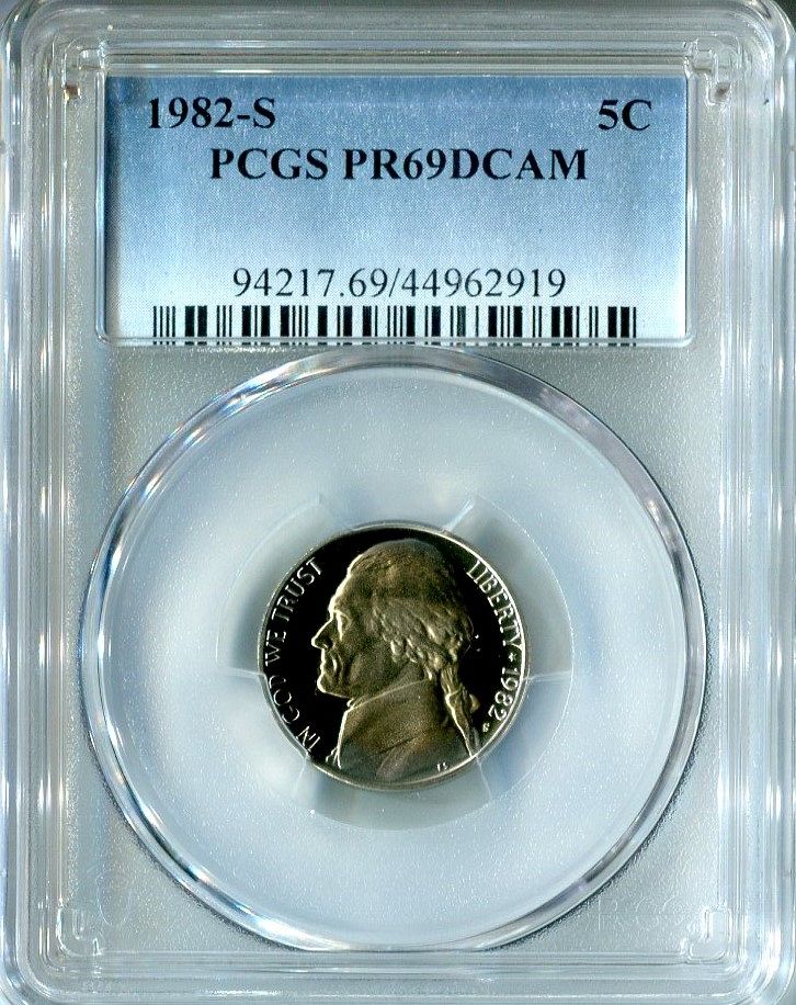 1982 - S JEFFERSON NICKEL -- PCGS -- PR 69 DCAM - For Sale, Buy Now ...