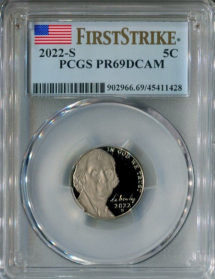 2022- S JEFFERSON NICKEL PCGS -- FIRST STRIKE -- PR 69 DCAM - For Sale ...