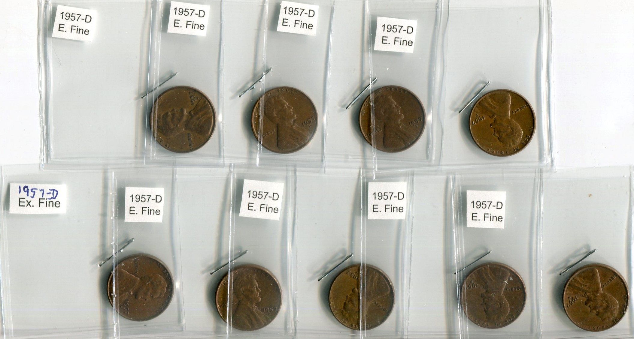 9 - 1957 - D LINCOLN CENTS -- EXTRA FINE - For Sale, Buy Now Online ...