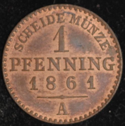 1861A German States/Prussia Pfennig AU+ - For Sale, Buy Now Online ...
