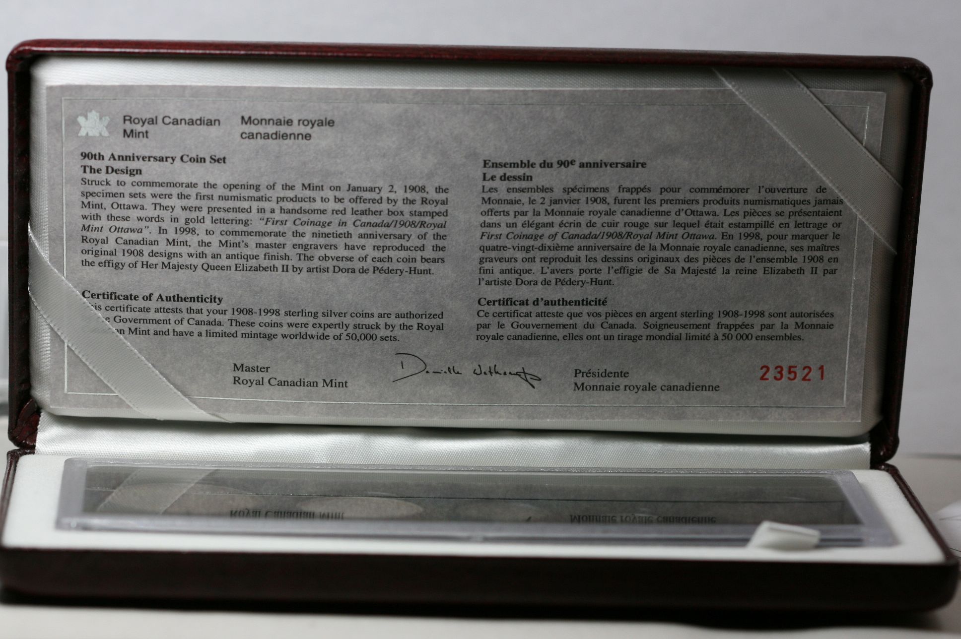 Canada 1908- 1998 90th Anniversary Silver coin set Antique finish - For ...