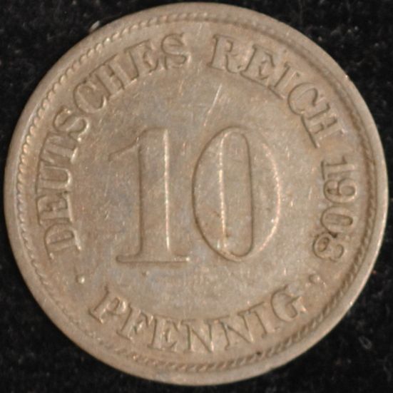 1908F Germany/Empire 10 Pfennig XF - For Sale, Buy Now Online - Item ...