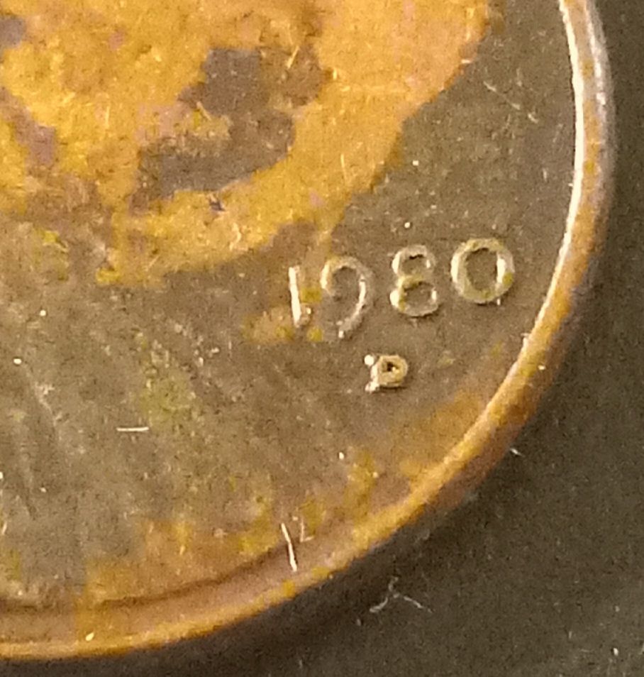 1980 D Lincoln Memorial Penny Double Letter D Under Date - For Sale ...