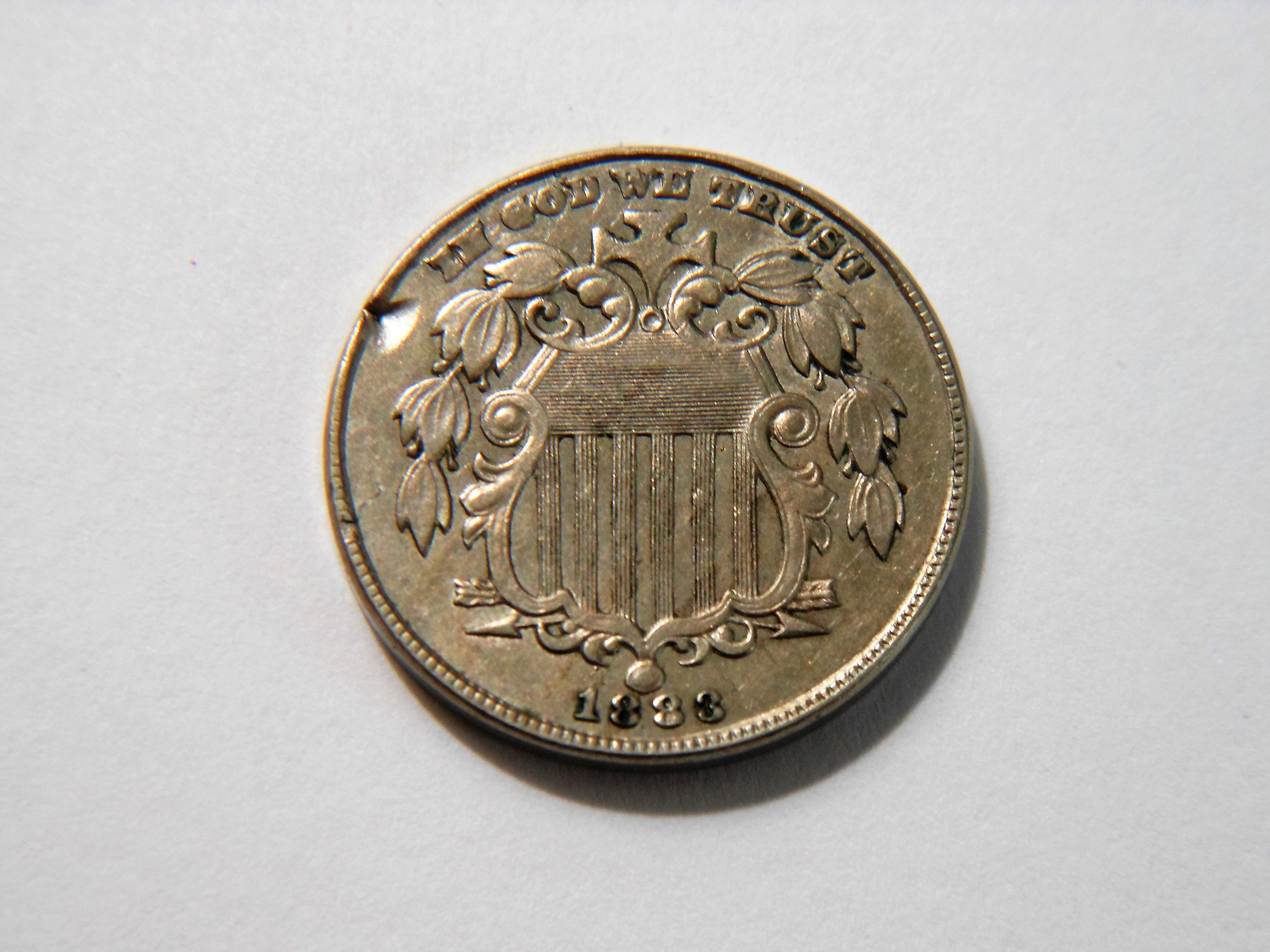 1883 Shield Nickel with Planchet Flaw Error - For Sale, Buy Now Online ...