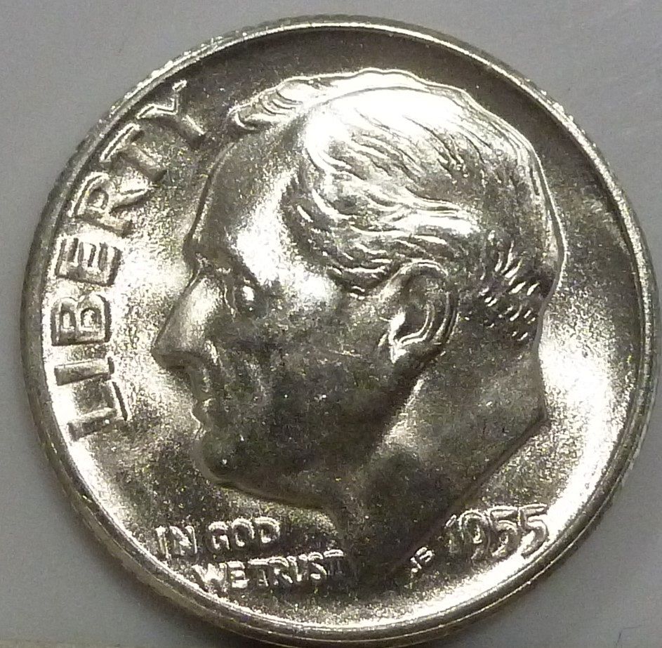 1955-S BU Roosevelt Silver Dime. High Quality ( 233-20) - For Sale, Buy ...