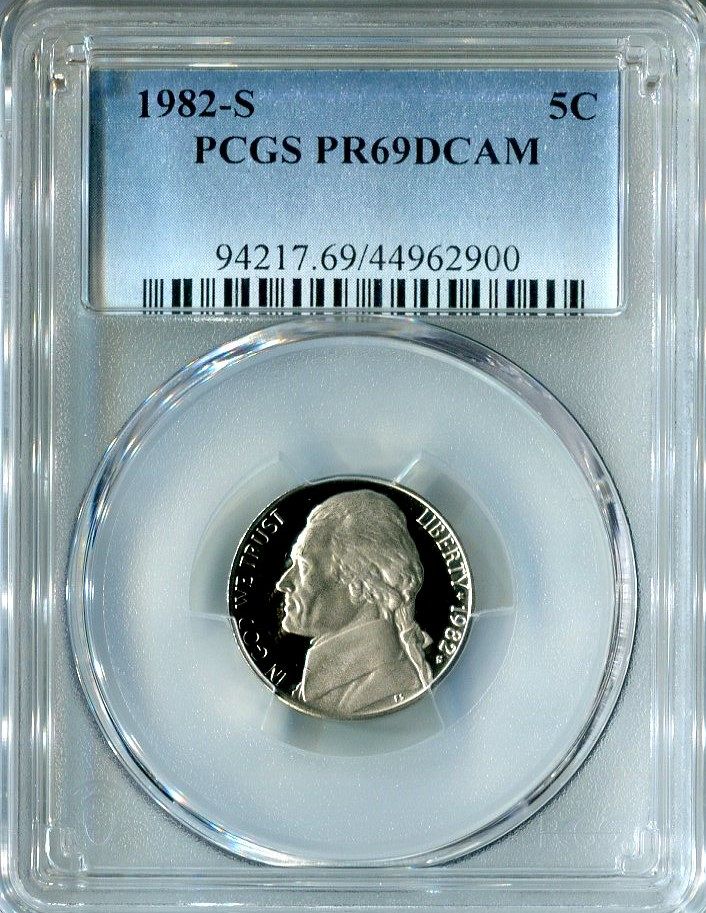 1982 - S JEFFERSON NICKEL -- PCGS -- PR 69 DCAM - For Sale, Buy Now ...