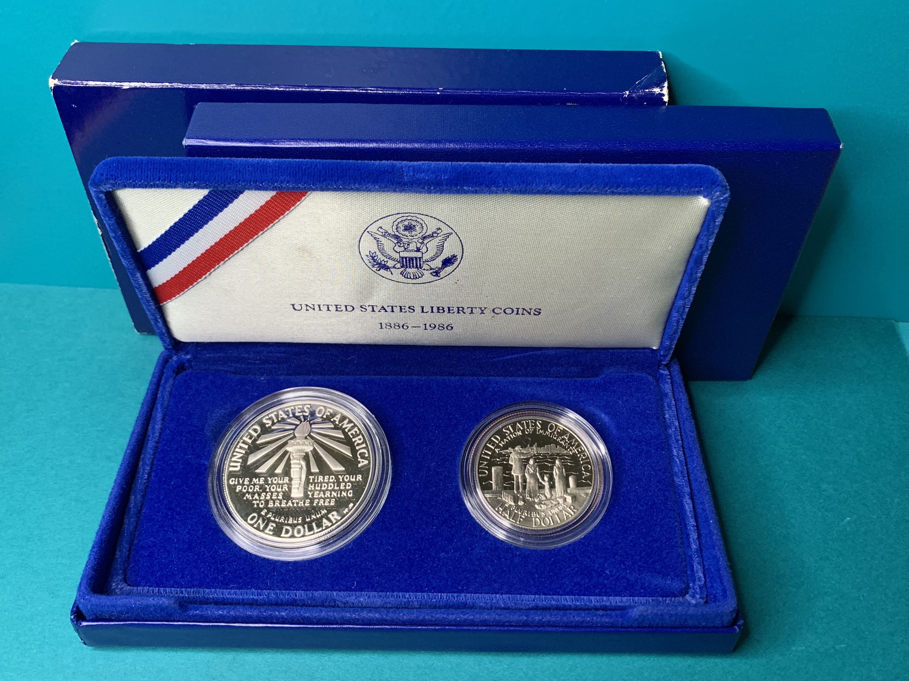1986 Proof Statue of Liberty Silver Dollar and Clad Half Set - For Sale ... 1986 Proof Statue of Liberty Silver Dollar and Clad Half Set - For Sale ...