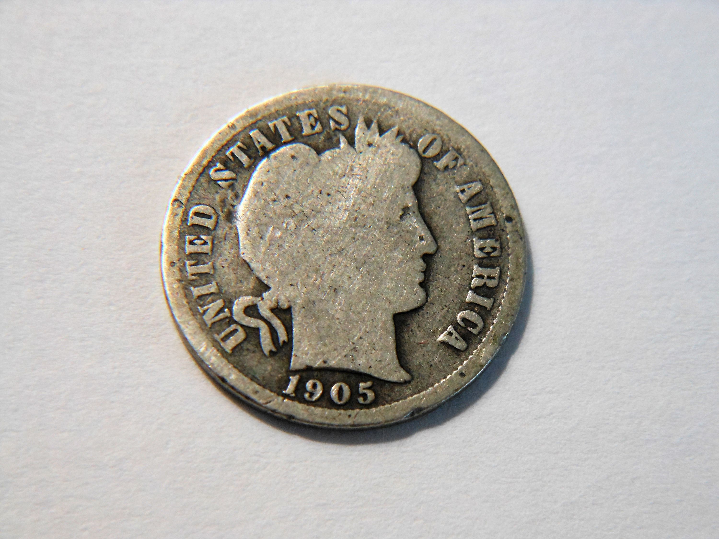 1905-S Silver Barber Dime - For Sale, Buy Now Online - Item #646747