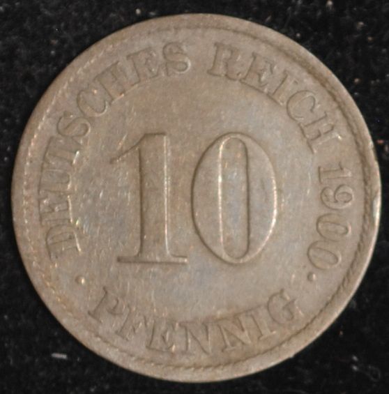 1900J Germany/Empire 10 Pfennig VF - For Sale, Buy Now Online - Item ...