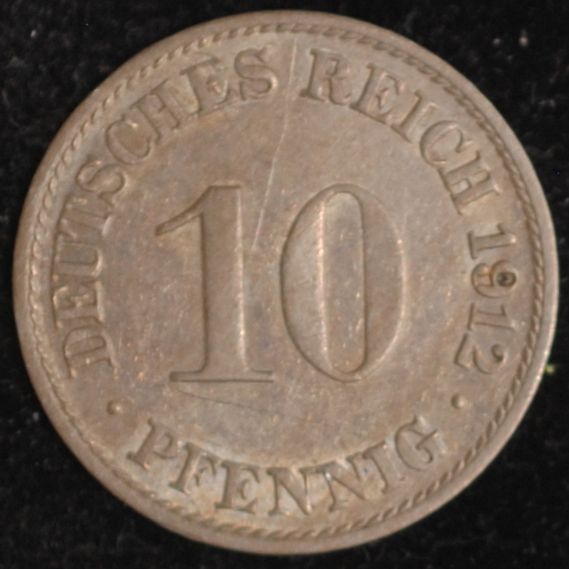 1912A Germany/Empire 10 Pfennig XF - For Sale, Buy Now Online - Item ...