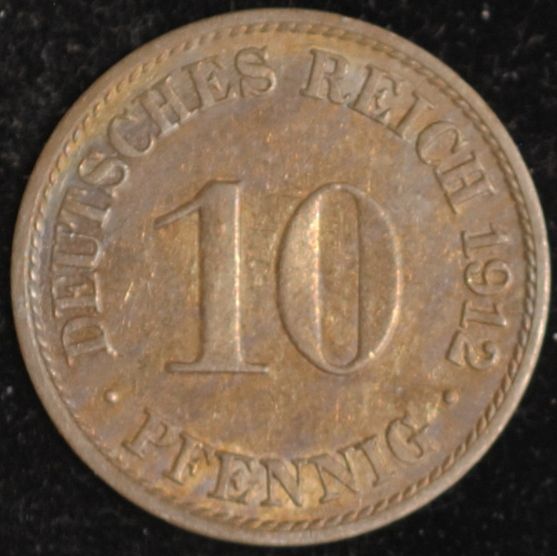 1912A Germany/Empire 10 Pfennig XF+ - For Sale, Buy Now Online - Item ...