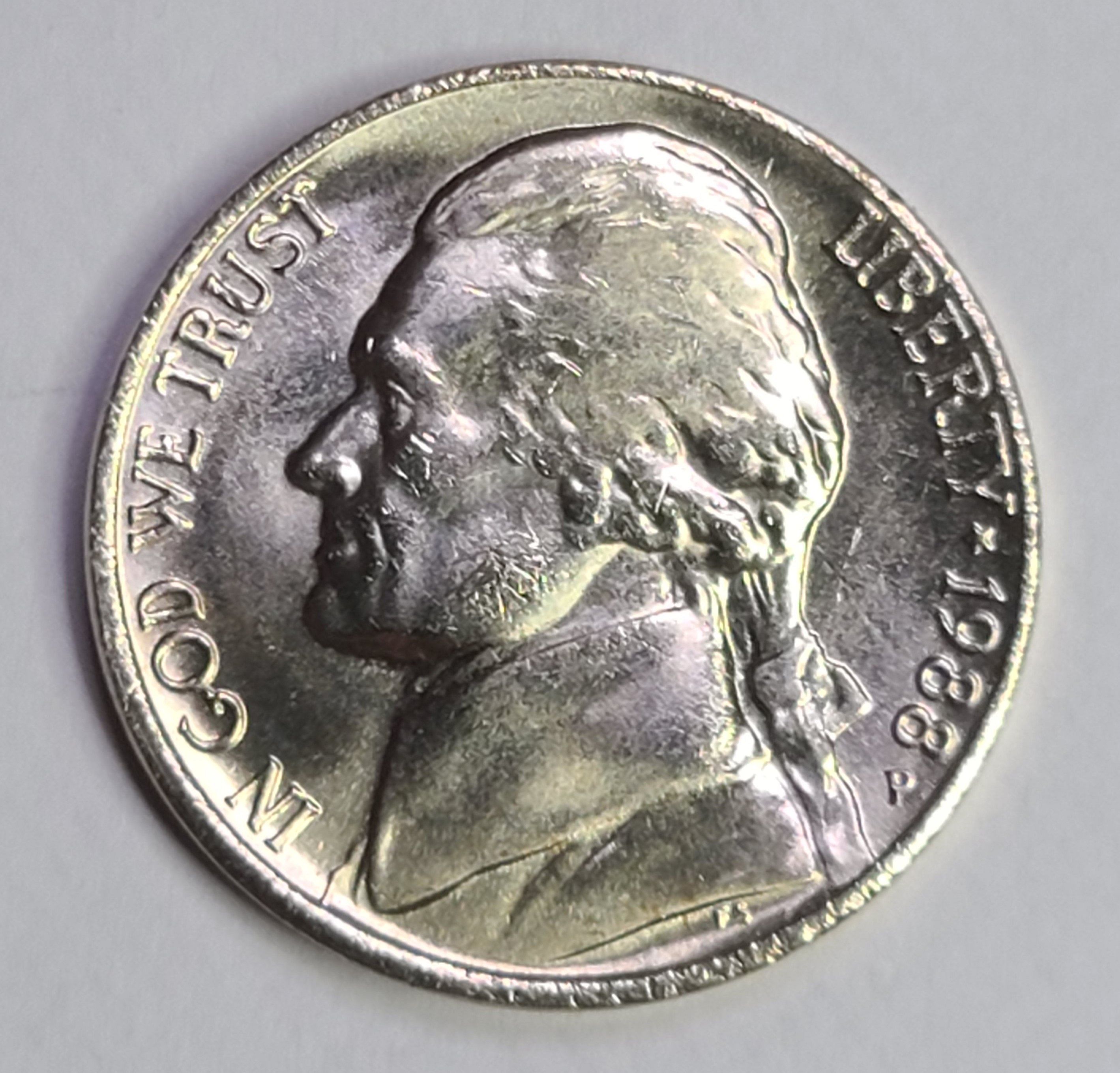 1988-P Jefferson Nickel MS-64 (Near Gem) SHARP STRIKE - For Sale, Buy ...
