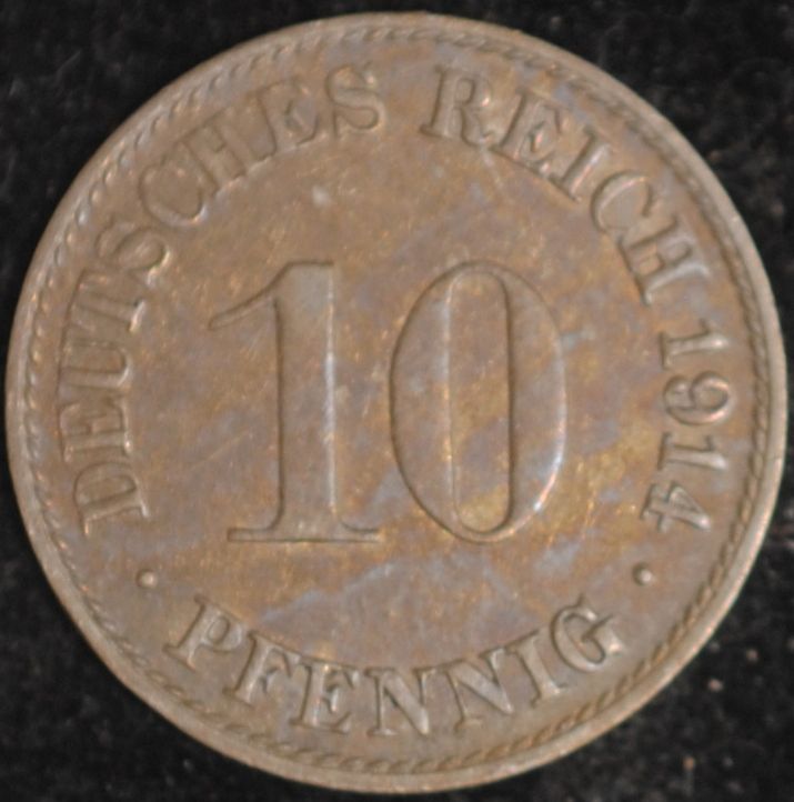 1914A Germany/Empire 10 Pfennig AU - For Sale, Buy Now Online - Item ...