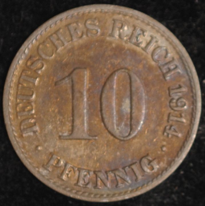 1914A Germany/Empire 10 Pfennig XF+ - For Sale, Buy Now Online - Item ...