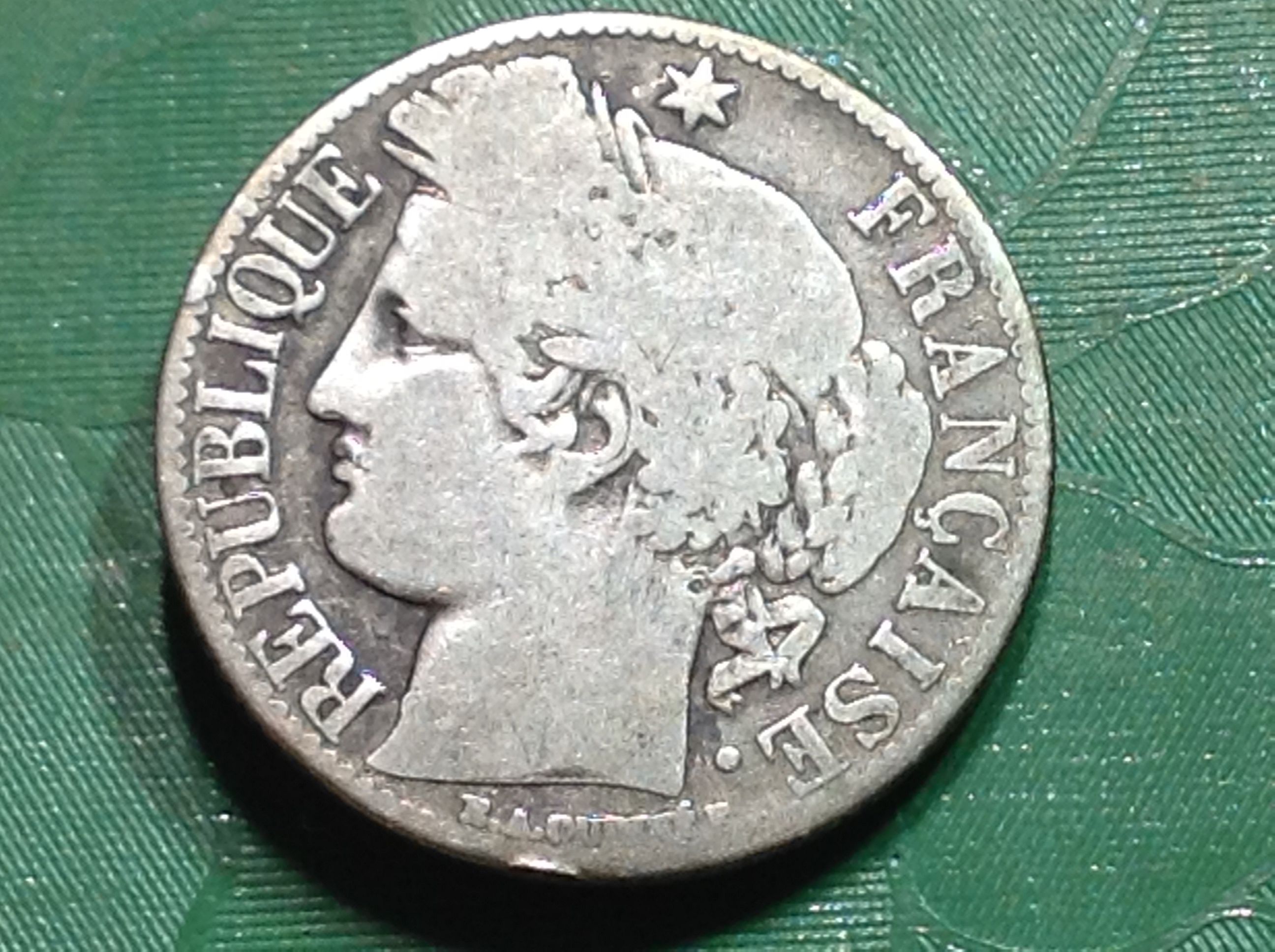 1872 A FRANCE Silver 1 Franc For Sale Buy Now Online Item 657798