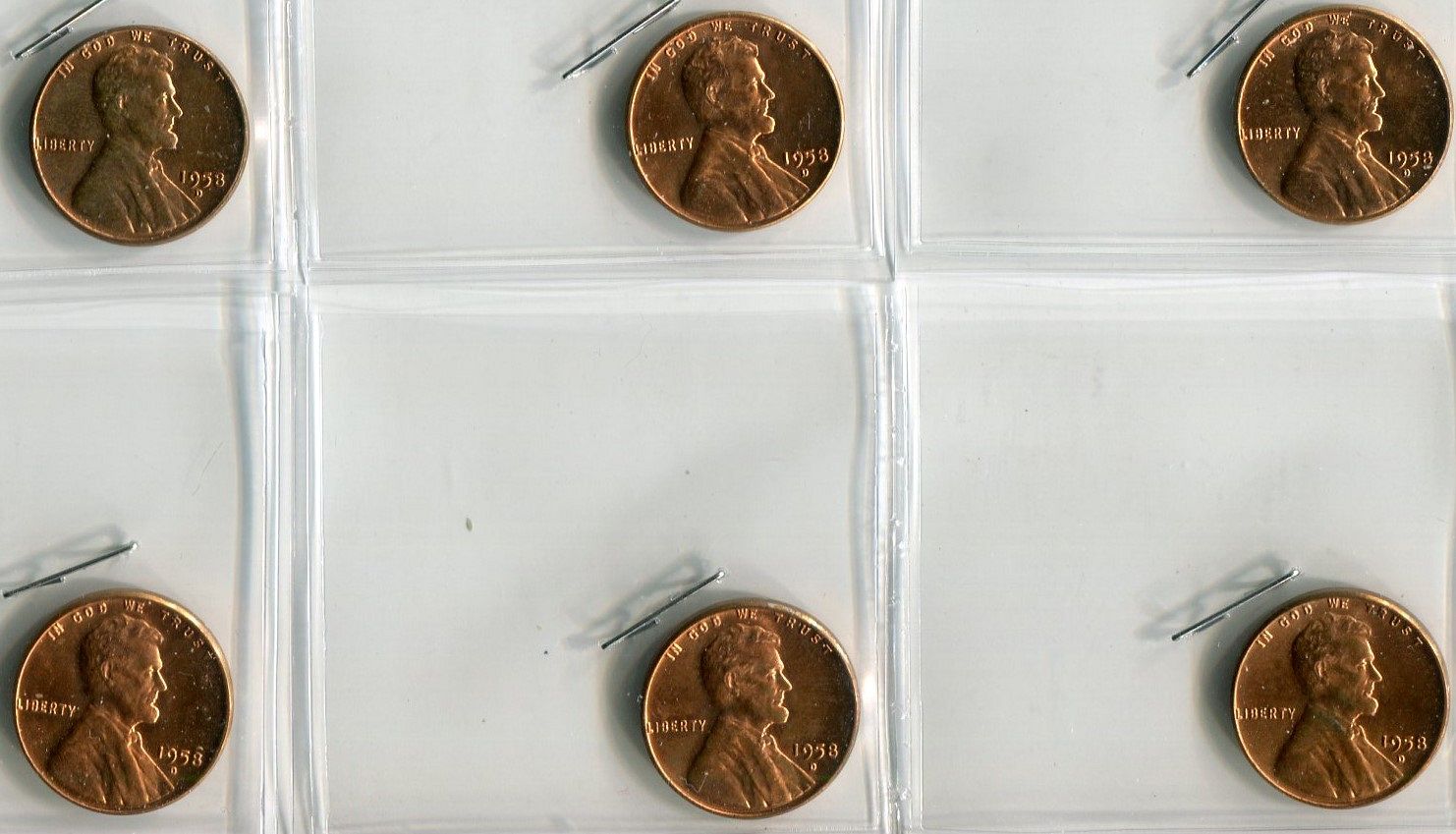 6 - 1958 - D LINCOLN CENTS -- A U - For Sale, Buy Now Online - Item #658271