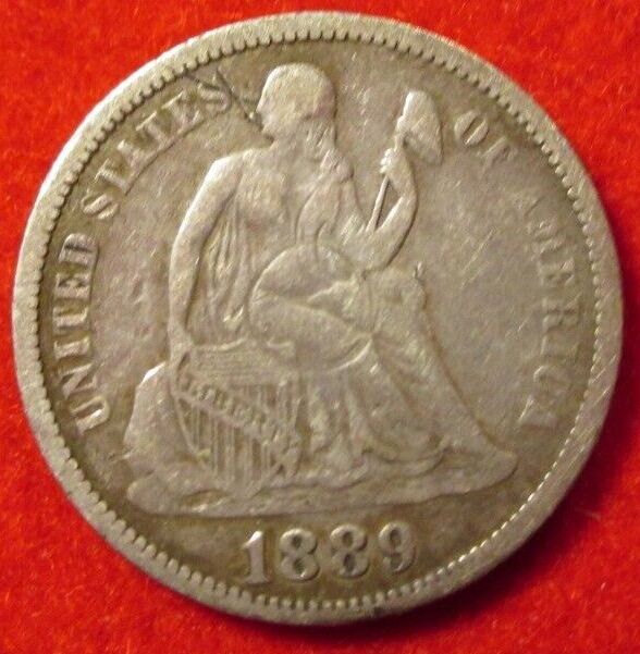 1889 SEATED LIBERTY SILVER DIME FULL LIBERTY. - For Sale, Buy Now ...