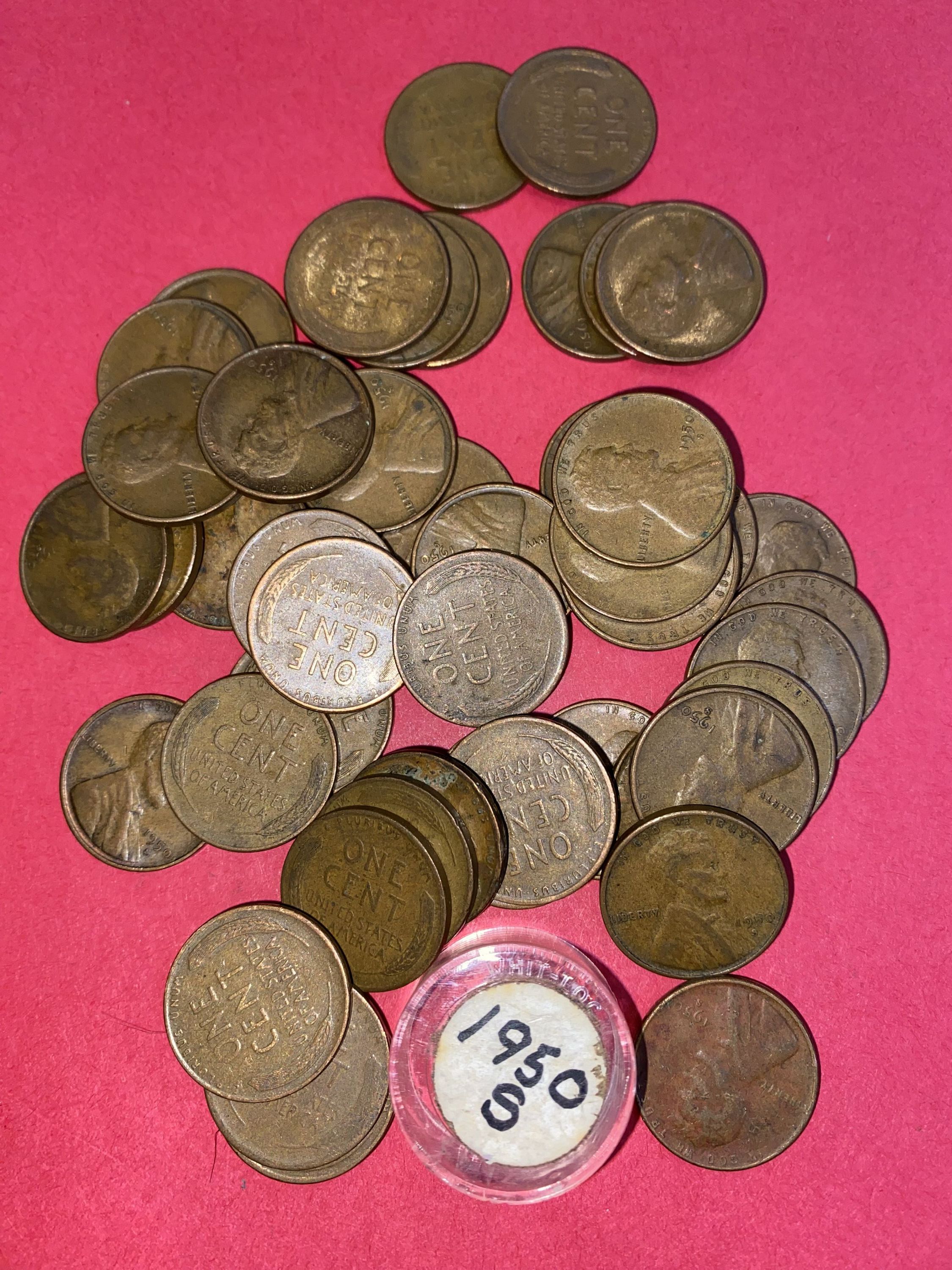 1950 S Lincoln Wheat Cent Small Cents - 50 Coins - For Sale, Buy Now ...