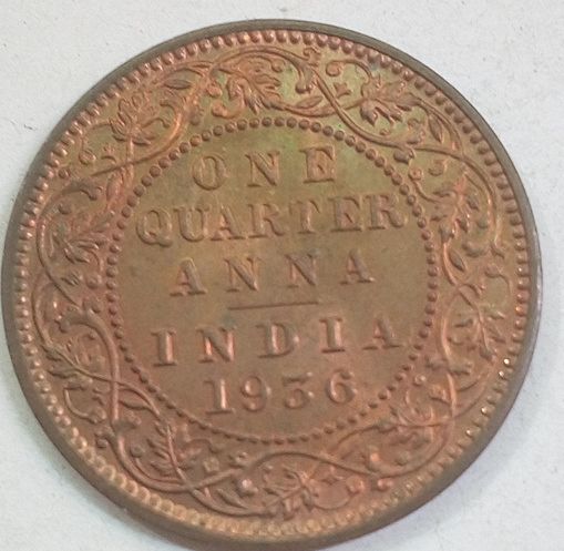 British India 1/4 Anna ...uncirculated coin.. Calcutta .mint - For Sale ...
