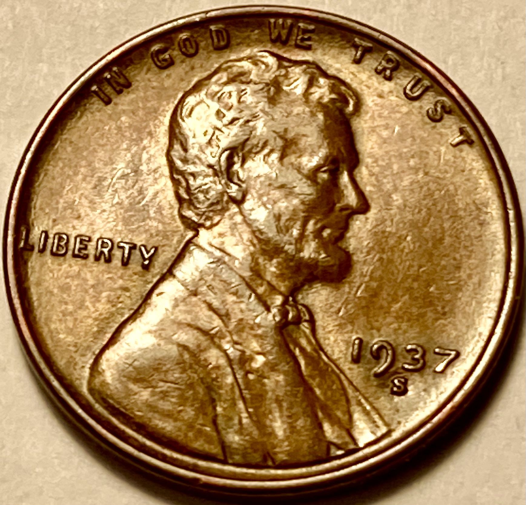 1937 S Lincoln Wheat Cent Small Cents - For Sale, Buy Now Online - Item ...