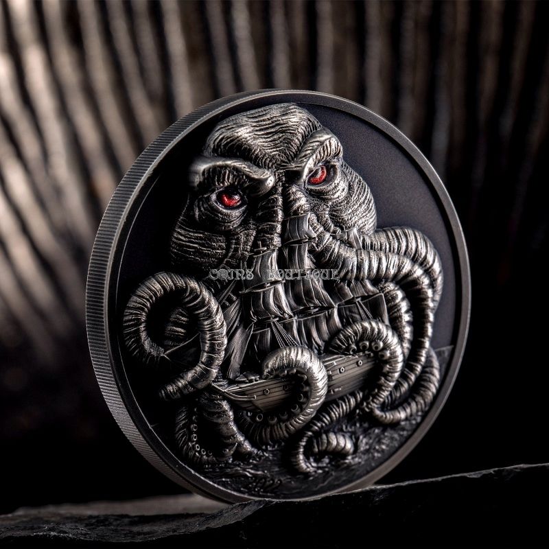 H.P. Lovecraft Cthulhu 3 oz silver coin Palau 2022 - For Sale, Buy Now ...