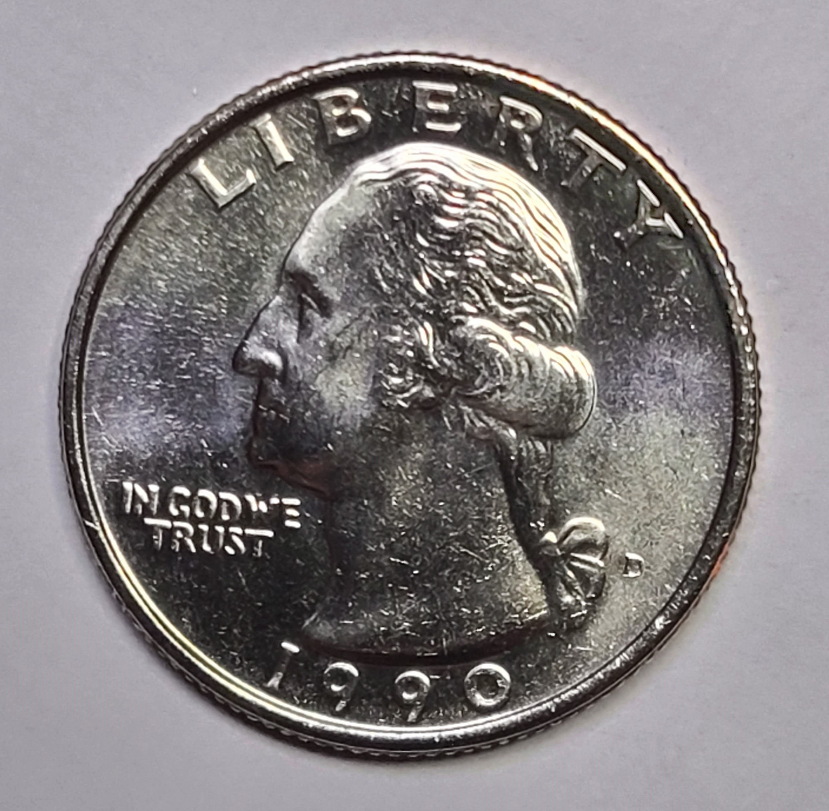 1990-D Washington Quarter MS-64 (Near Gem) - For Sale, Buy Now Online ...