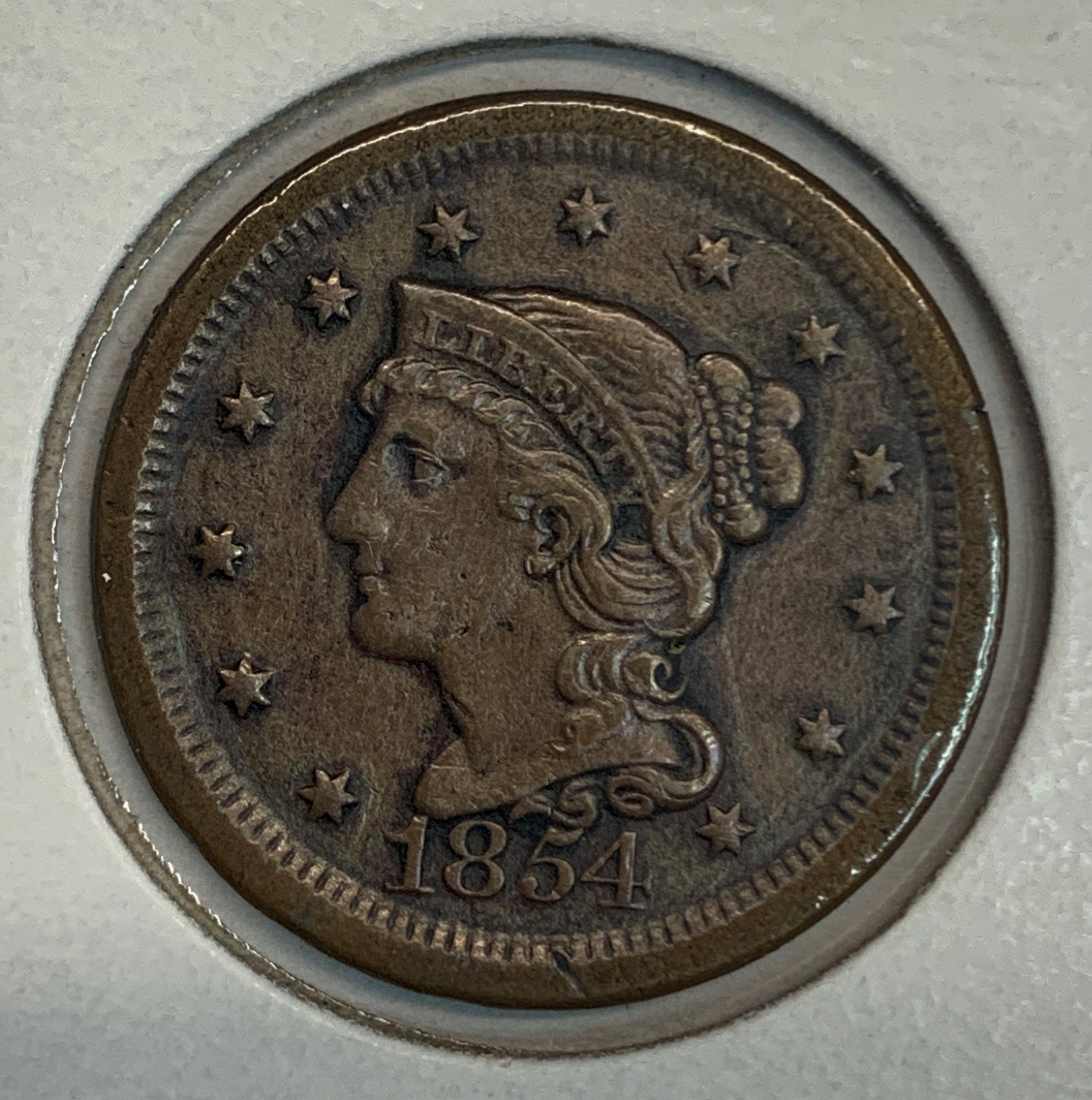 1854 Large Cent, XF (#4285) - For Sale, Buy Now Online - Item #671380