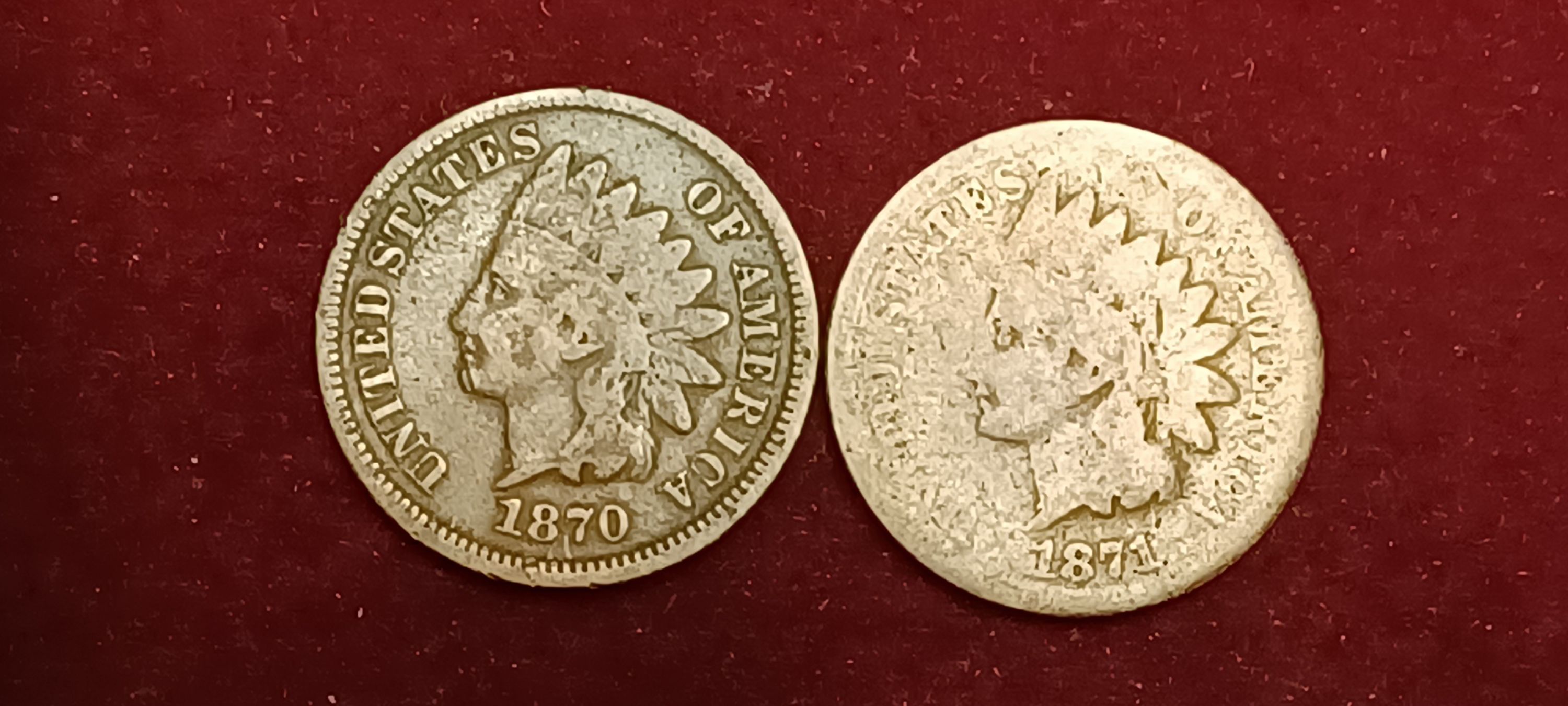 2 Indian Head Cents 1870P Bold N 1871P Shallow N For Sale Buy Now 2-indian-head-cents-1870p-bold-n-1871p-shallow-n-for-sale-buy-now