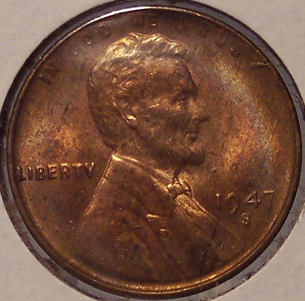 1947-S Lincoln Wheat Back Penny Toning #0837 - For Sale, Buy Now Online ...