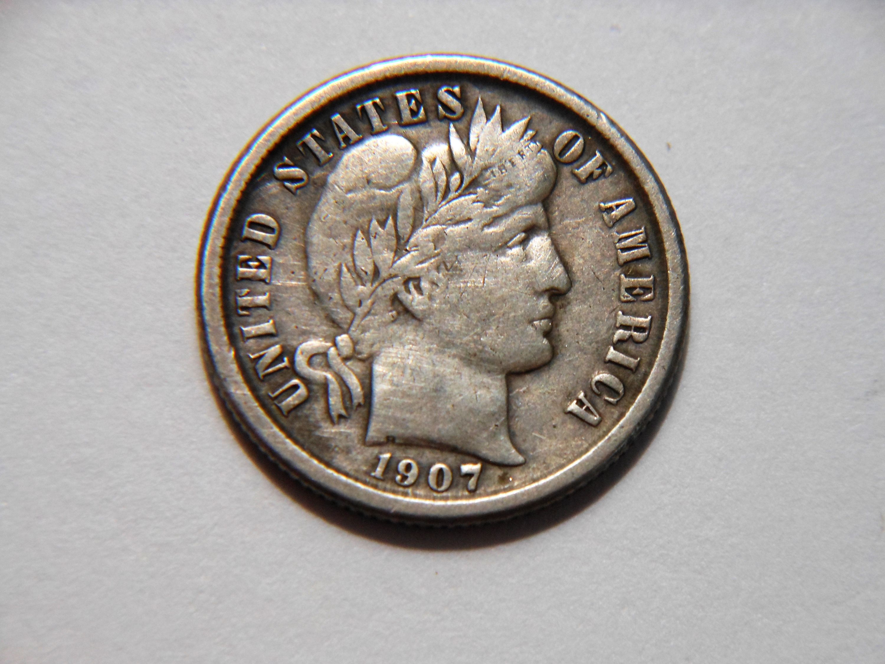1907-O Silver Barber Dime - For Sale, Buy Now Online - Item #677627