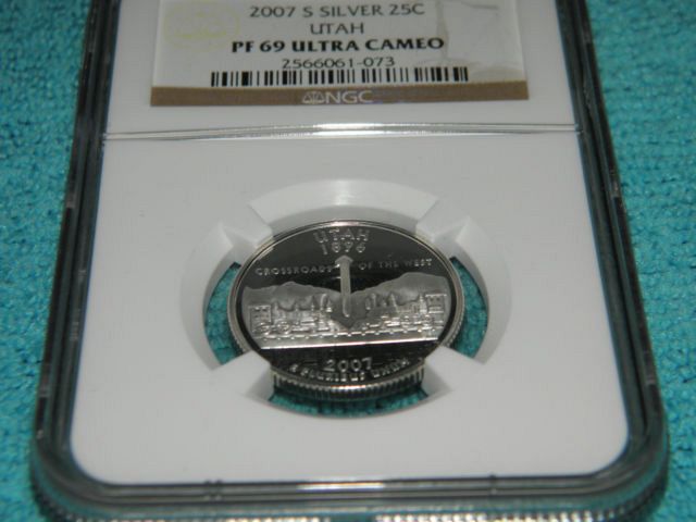 2007-S SILVER 25C UTAH PR 69 ULTRA CAMEO BY NGC - For Sale, Buy Now ...