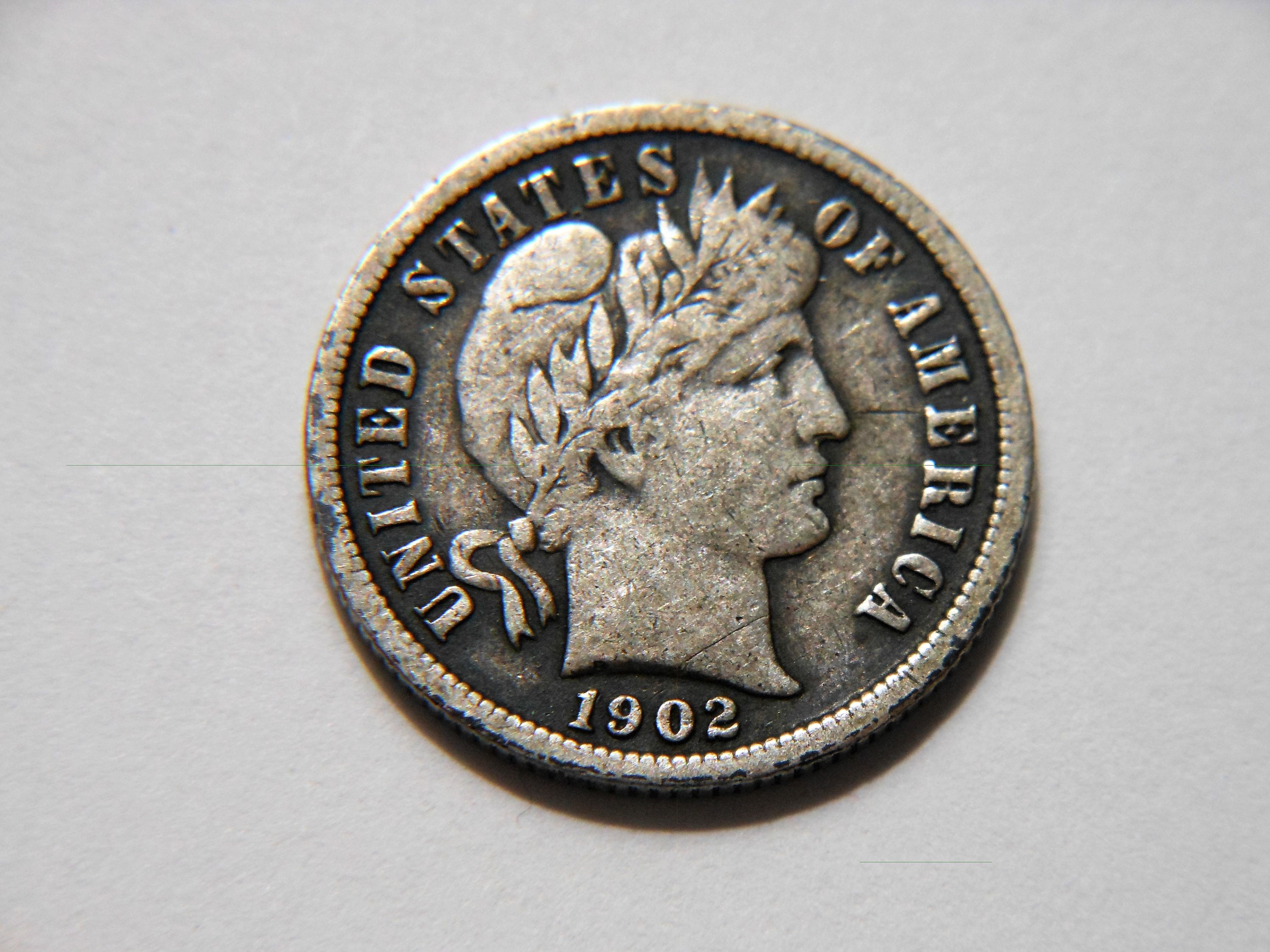 1902-S Silver Barber Dime - For Sale, Buy Now Online - Item #681655