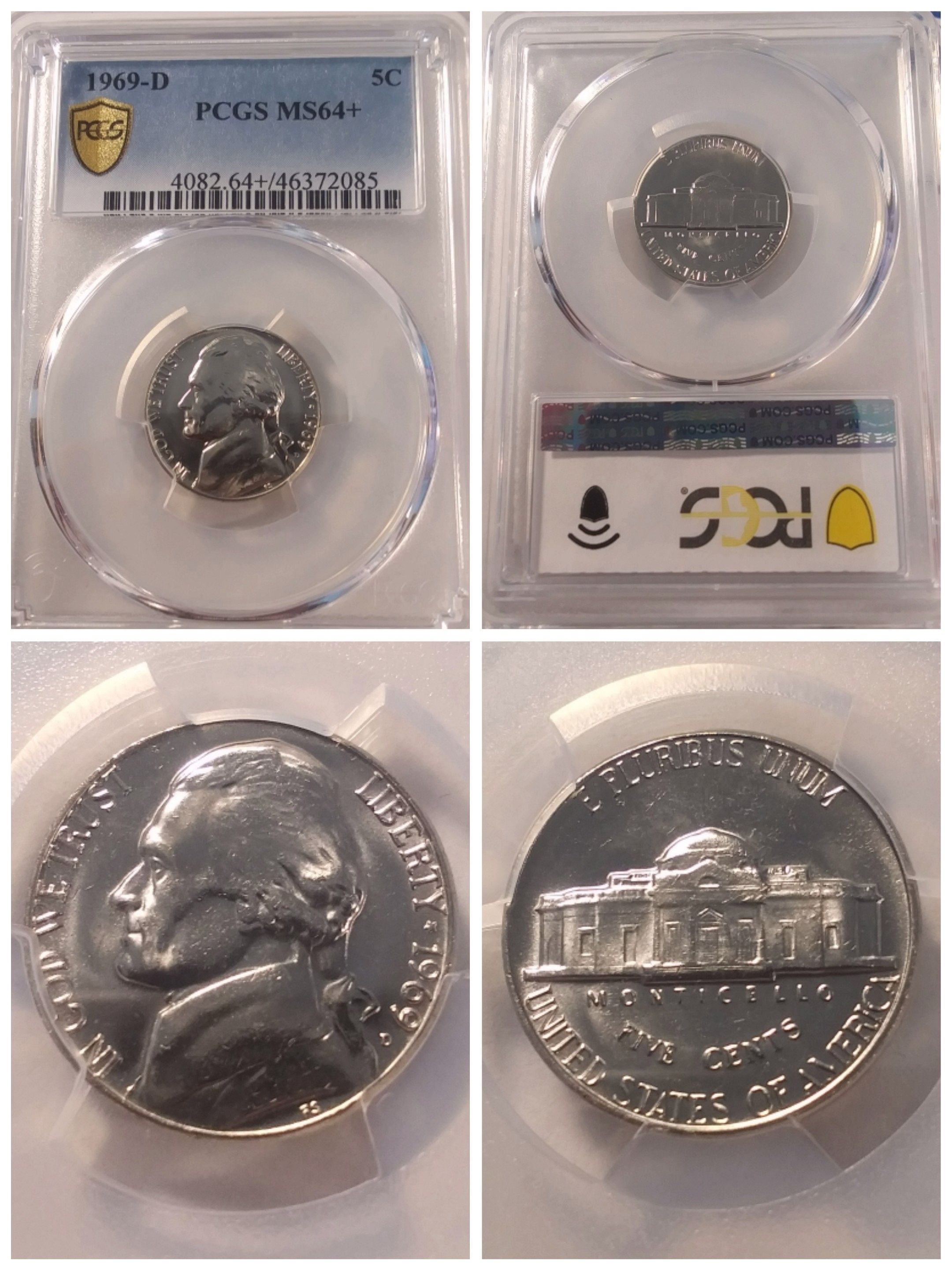 1969D Jefferson Nickel PCGS MS 64+ - For Sale, Buy Now Online - Item ...
