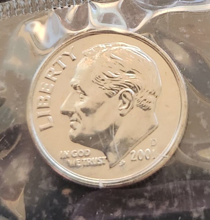 2001-D Roosevelt Dime - BU In Original Mint Cello - For Sale, Buy Now ...