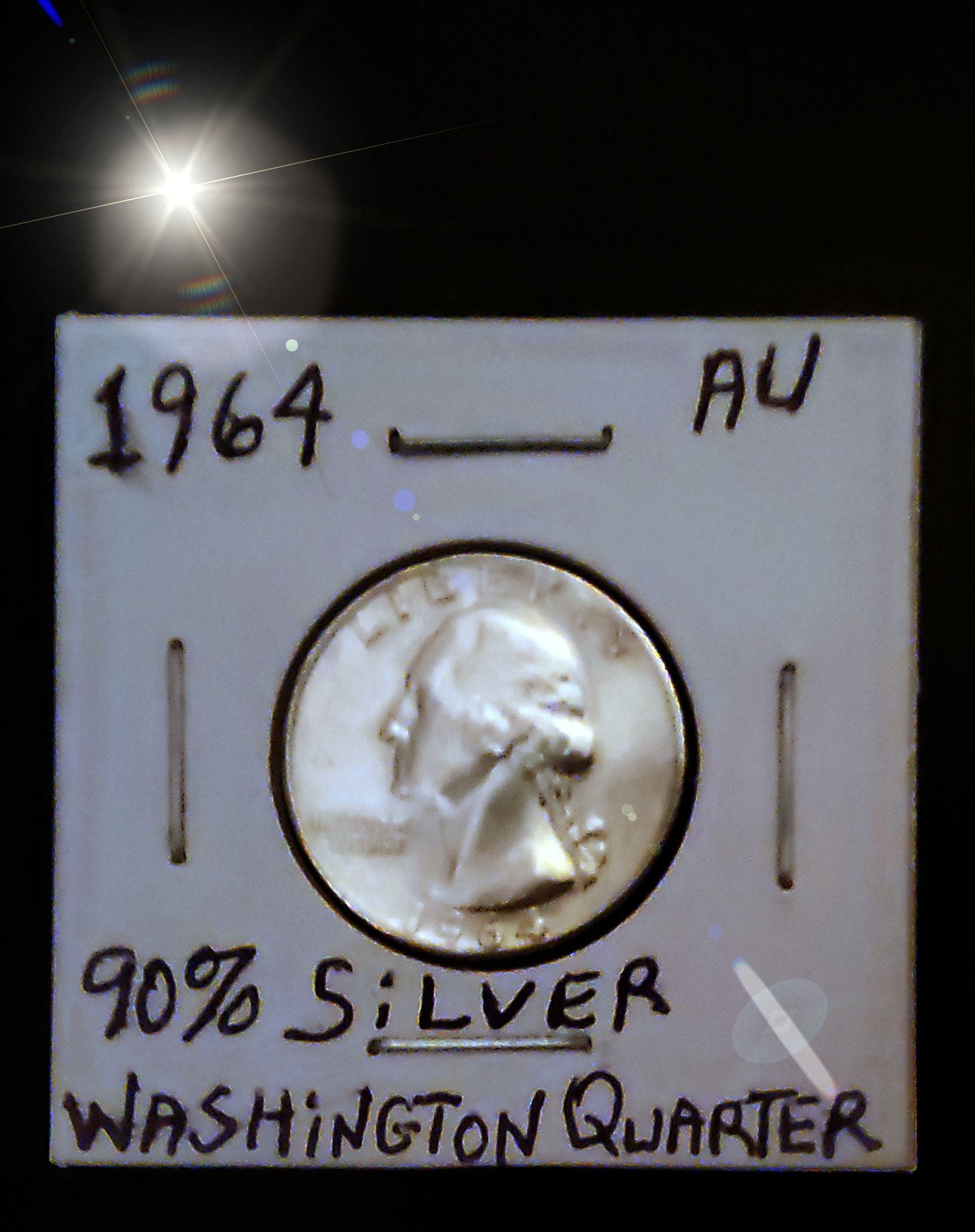 1964 90% SILVER WASHINGTON QUARTER LAST SILVER STRIKE IN AU CONDITION ...