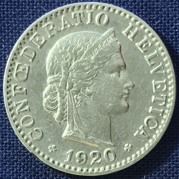 Switzerland - 1920 - 20 Rappen [#2] [mintage 3,100,000] - For Sale, Buy ...